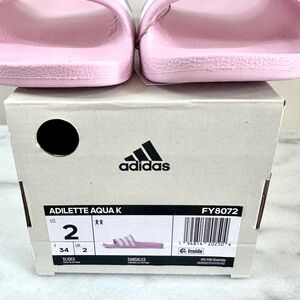 adidas | Shoes | Adidas Adilette Aqua K Light Pink Girl Slides Size 2 ...